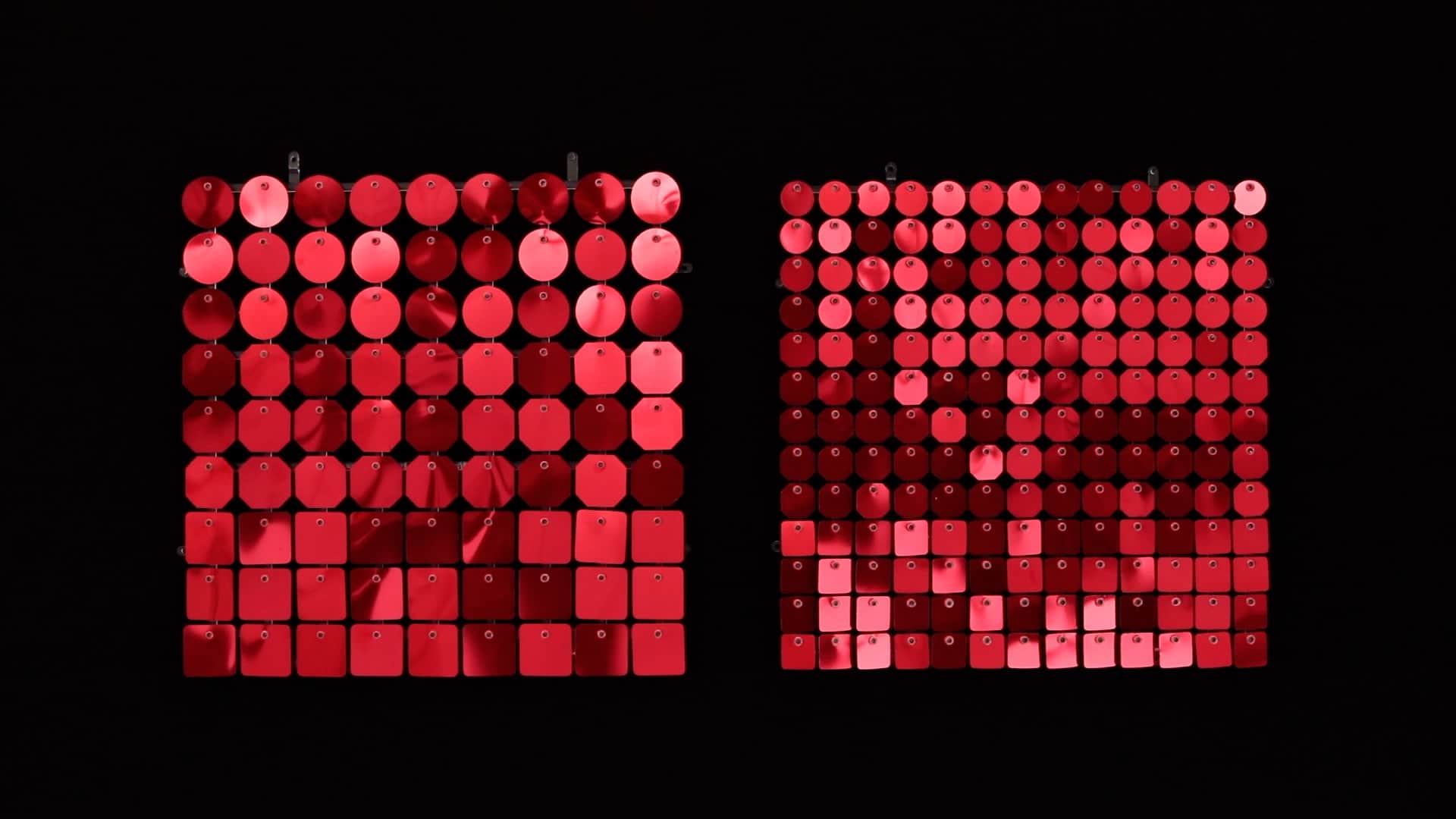 Ruby Red Colour Dynamic Sequin Panels - ShimmerTech